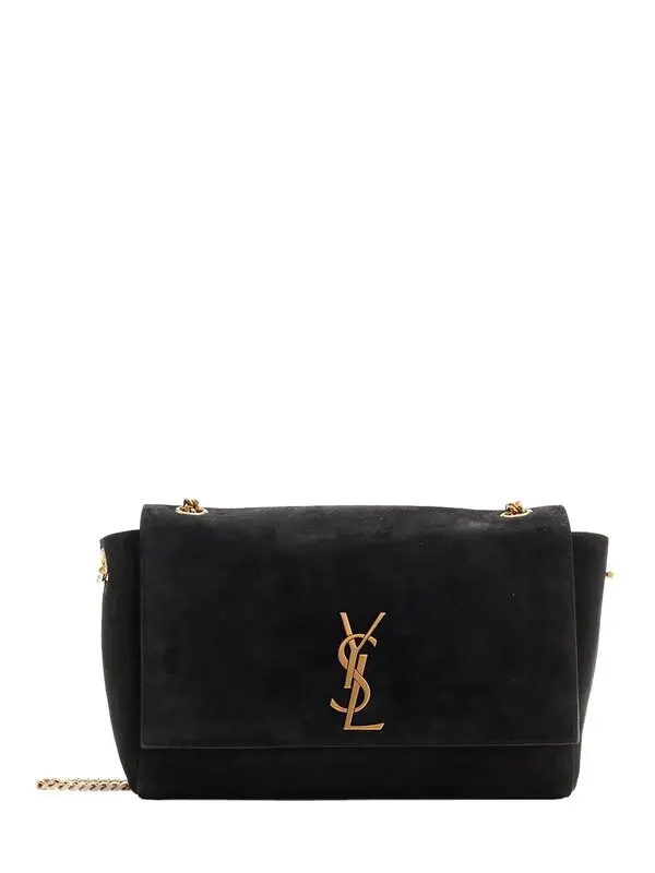 Saint Laurent Reversible Suede Kate Bag With Monogram - Black