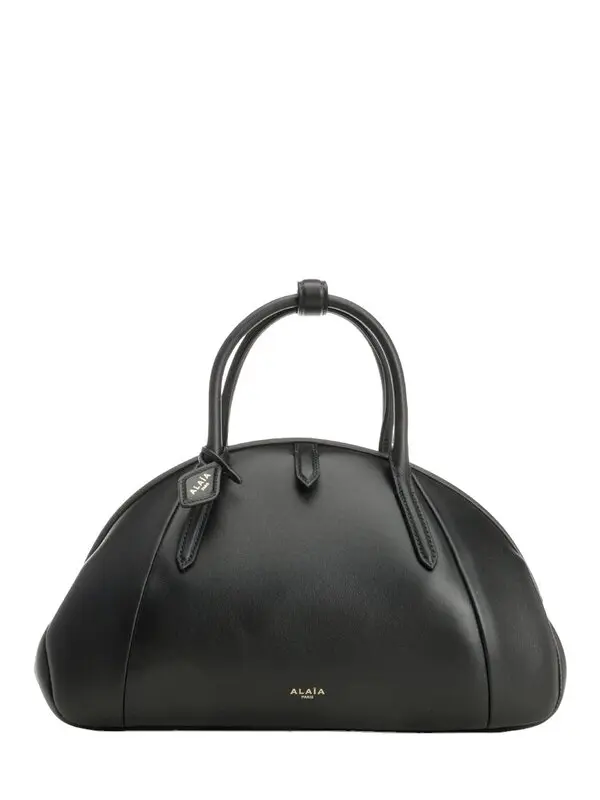 Alaïa Leather Handbag With Tubular Handles - Black