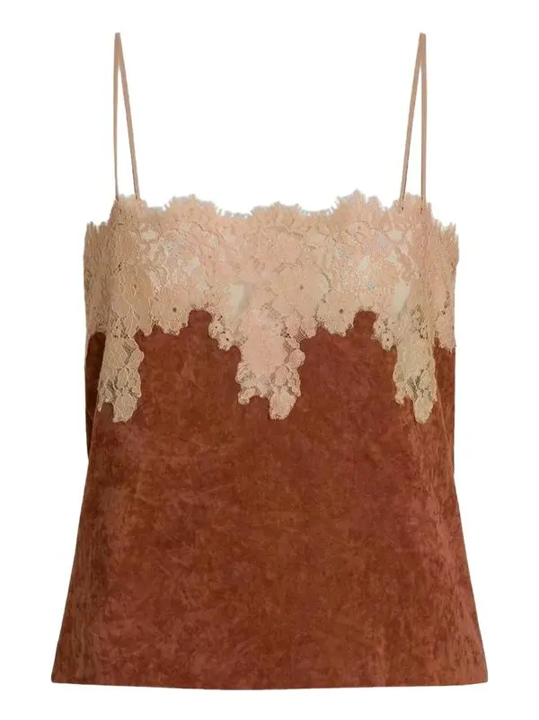 Alberta Ferretti Lace Camisole - Brown