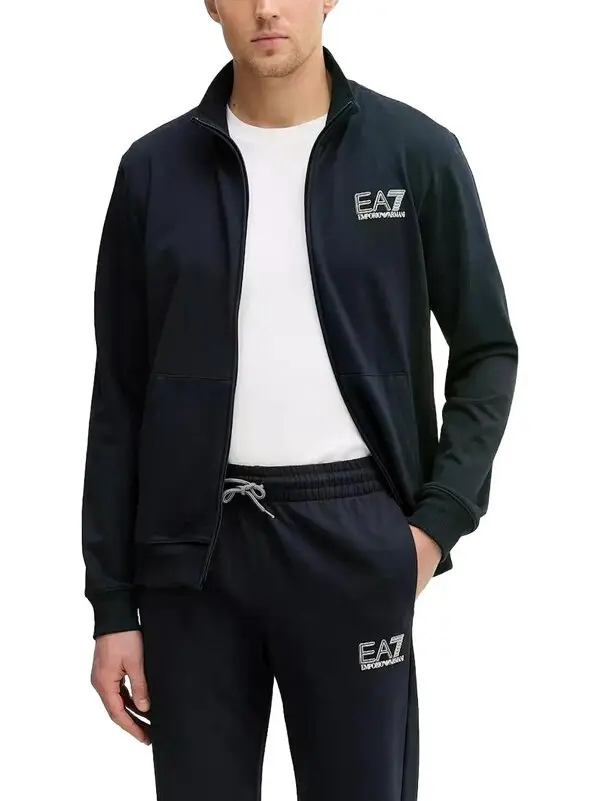EA7 Zip Logo Knitwear - Blue