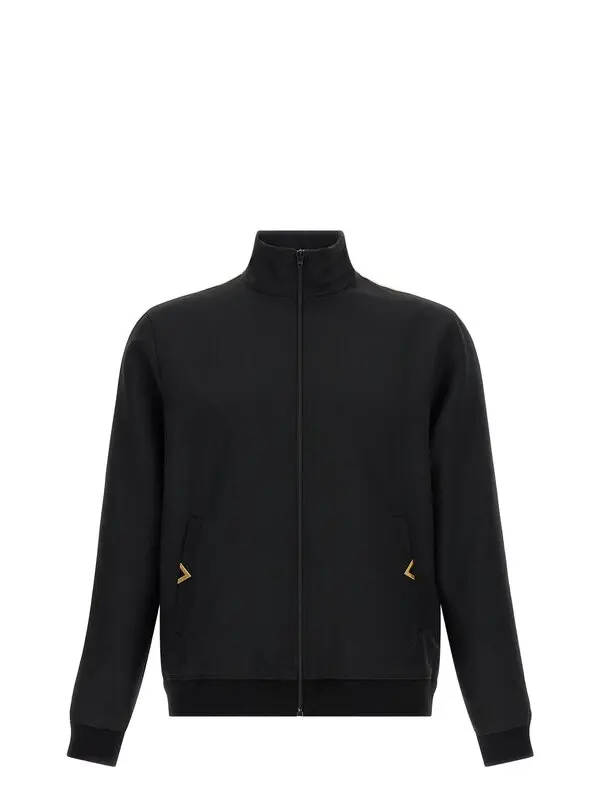 Valentino Garavani Vgold Tech Fabric Track Jacket - Black