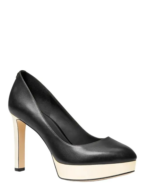 Michael Kors Chantal Leather Platform Pump - Black