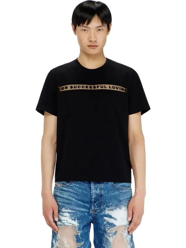 DIESEL® X Tinder "for Successful Loving" Devoré T-shirt - Black