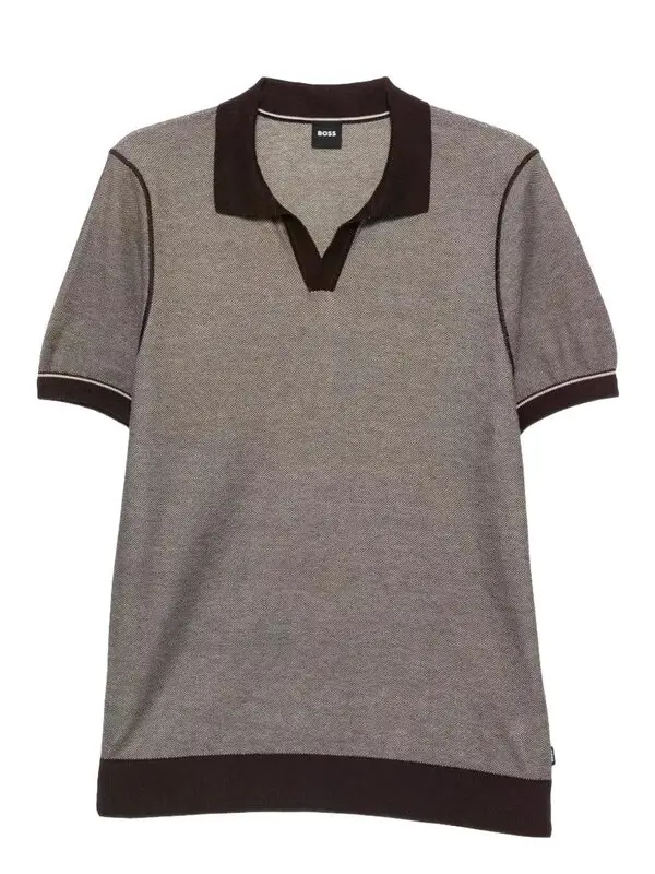 BOSS Contrast-trim Polo Shirt - Brown