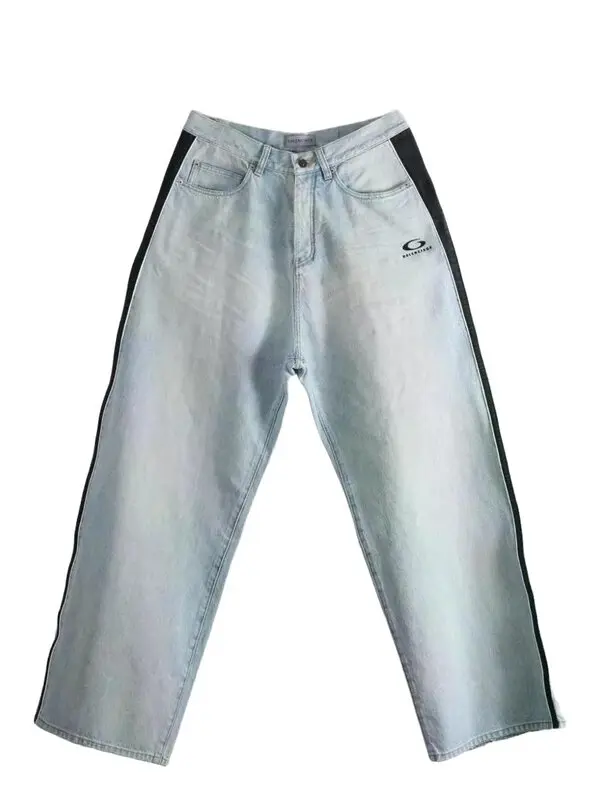 Balenciaga Logo-print Baggy Jeans - Blue