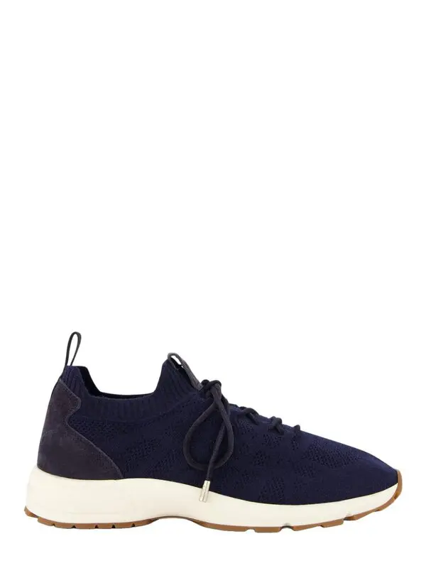 Dior High Top Sneakers In Navy Cashmere - Blue