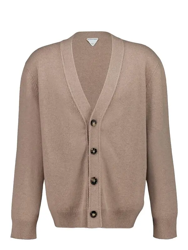 Bottega Veneta Cashmere V-neck Cardigan - Beige