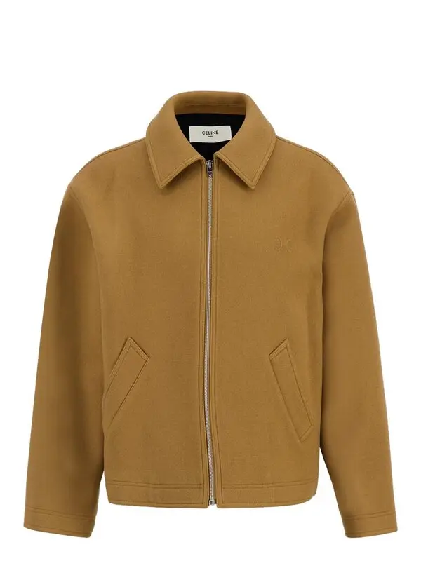 Celine Zipped Wool Felt Jacket - Brown