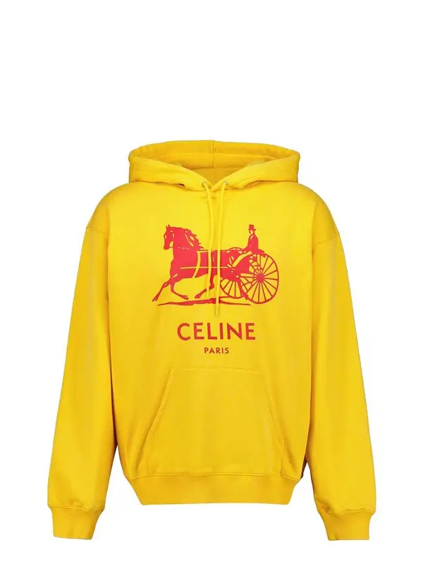 Celine Relaxed Fit Fleece Cotton Hoodie - Multicolour