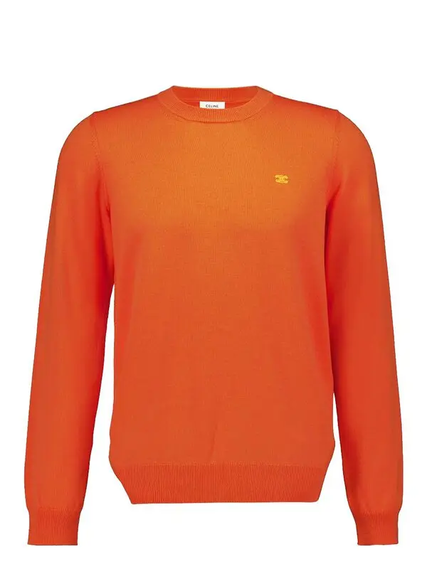 Celine Fine Wool Crewneck Sweater - Orange