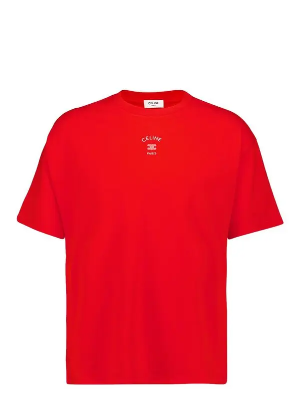Celine T-shirt Relaxed Fit S/s C-neck Jersey Cotton - Multicolour