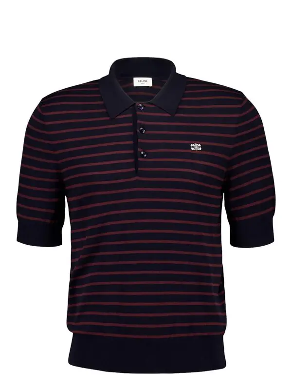 Celine Polo S/s Fine Knit Cotton - Multicolour