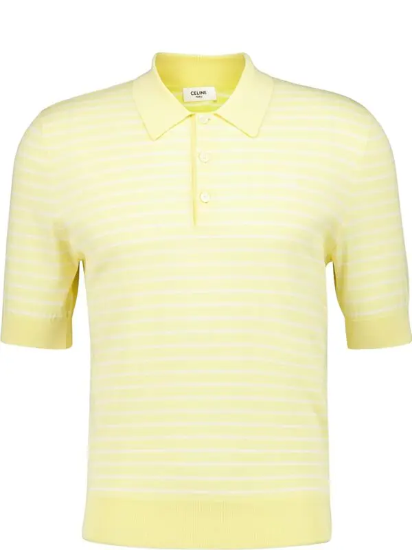 Celine Polo S/s Fine Knit Cotton - Yellow