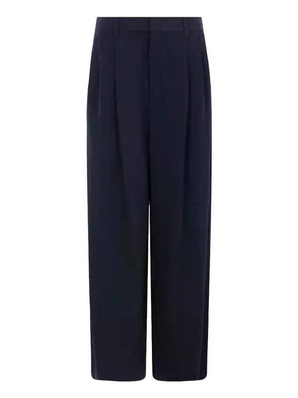 Max Mara Pleated Crepe Texture Trousers - Blue