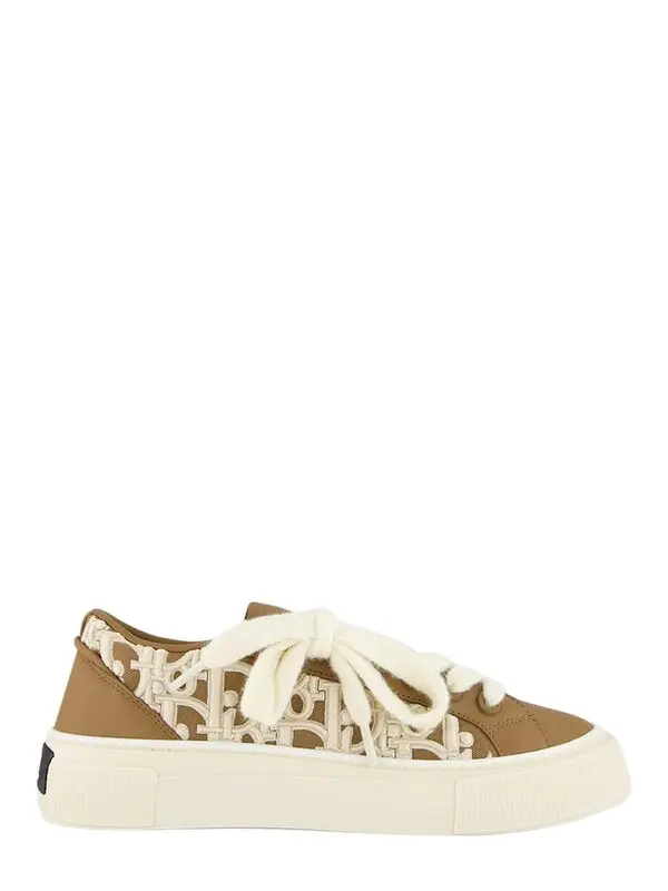 Dior B33 Tennis Sneakers In Embossed Canvas And Leather - Brown