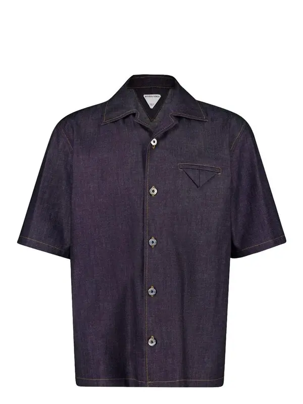 Bottega Veneta Rinsed Indigo Straight Denim Shirt - Blue