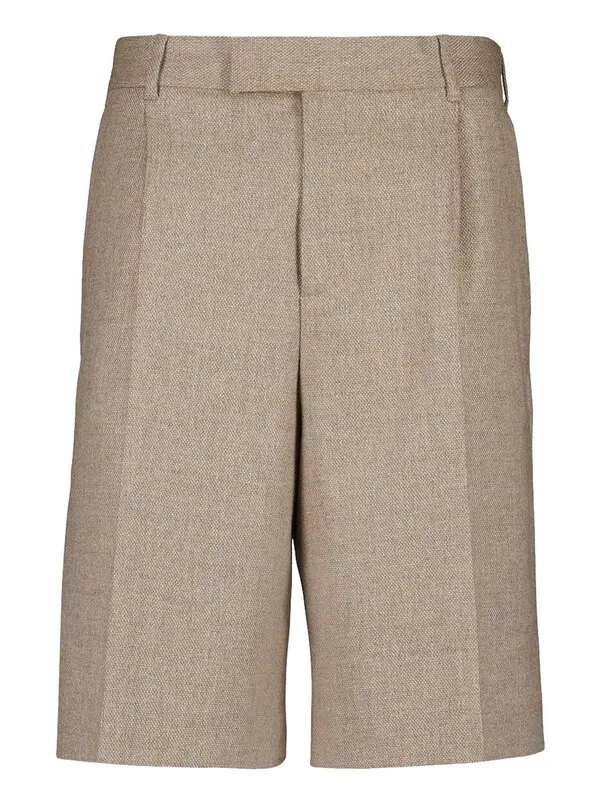Dior Cashmere Virgin Wool Shorts With Double Pockets - Beige