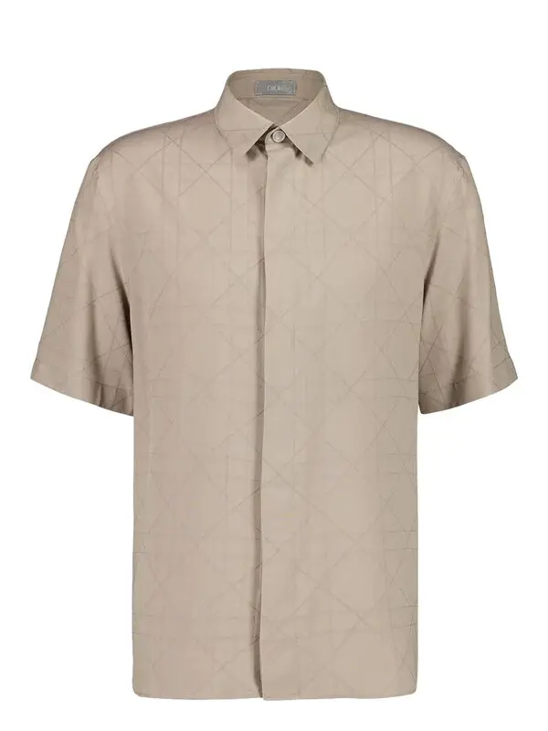 Dior Shirt S/s Mother Of Pearl Buttons Lyocell Silk - Beige