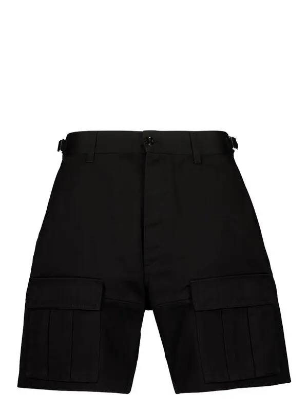 Celine Woven Cotton Cargo Shorts - Black