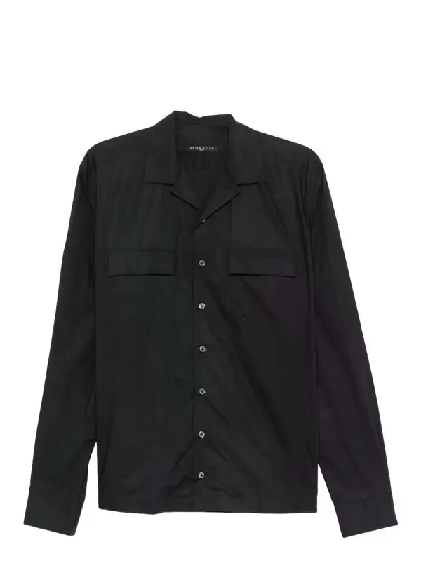 Brian Dales Flap-pocket Spread-collar Shirt - Black