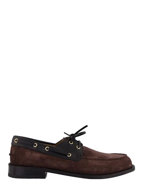 Dior Archie Suede Calfskin Boat Shoes - Brown