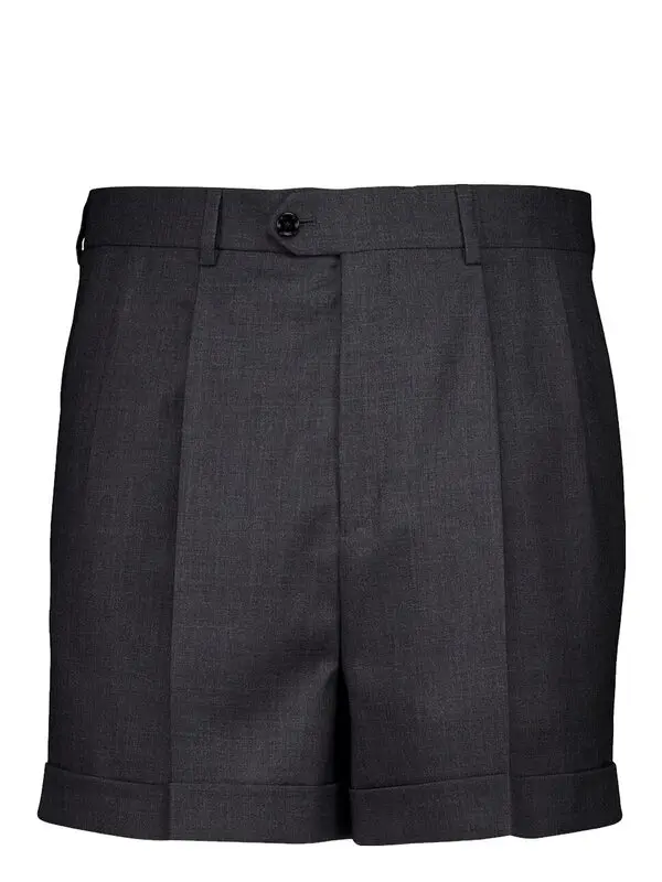 Celine Woven Wool Shorts - Grey