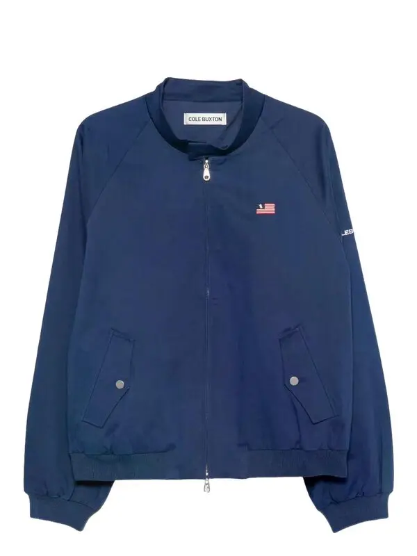 COLE BUXTON Logo-print Raglan Sleeve Jacket - Blue