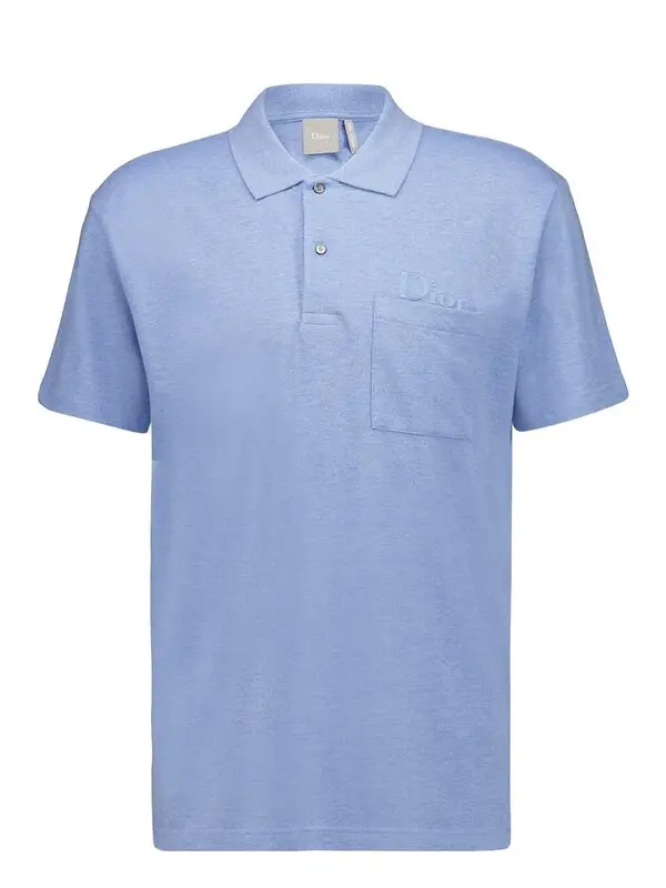 Dior Polo S/s Btn 1p B Cotton - Blue