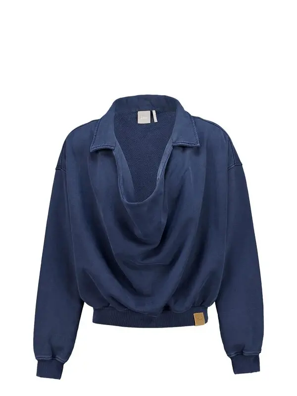 Dior Polo L/s Drape P Label D Gdw Cotton - Blue