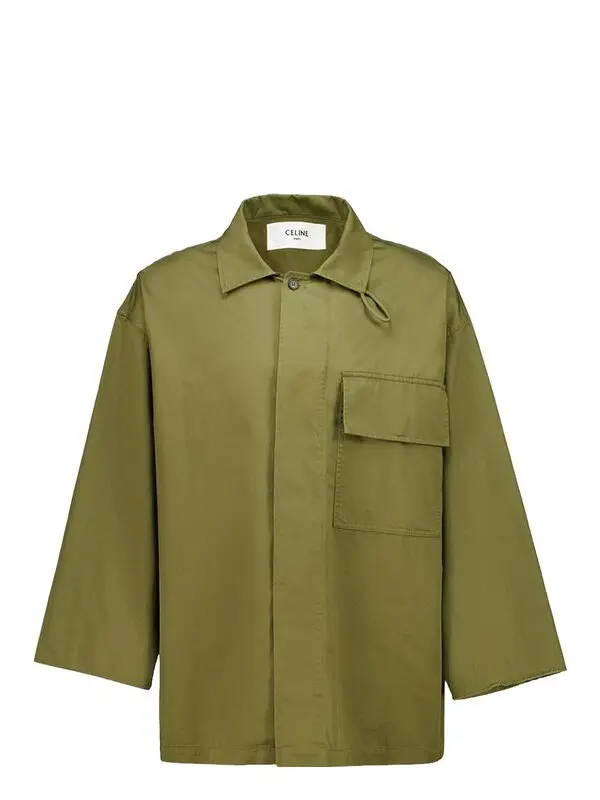Celine Shirt Utility Cotton & Linen - Green