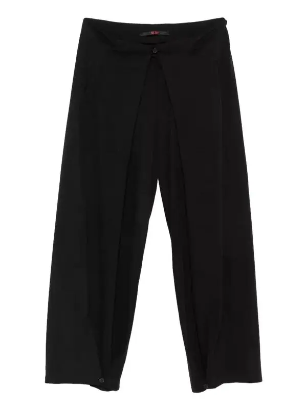 MA+ Wrap-front Wide-leg Trousers - Black