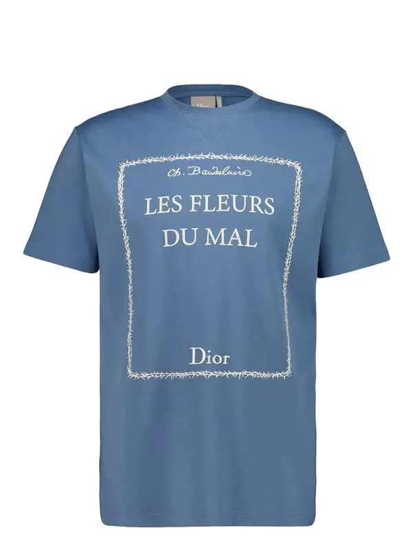 Dior T-shirt S/s B D Fleurs Du Mal Cotton - Blue