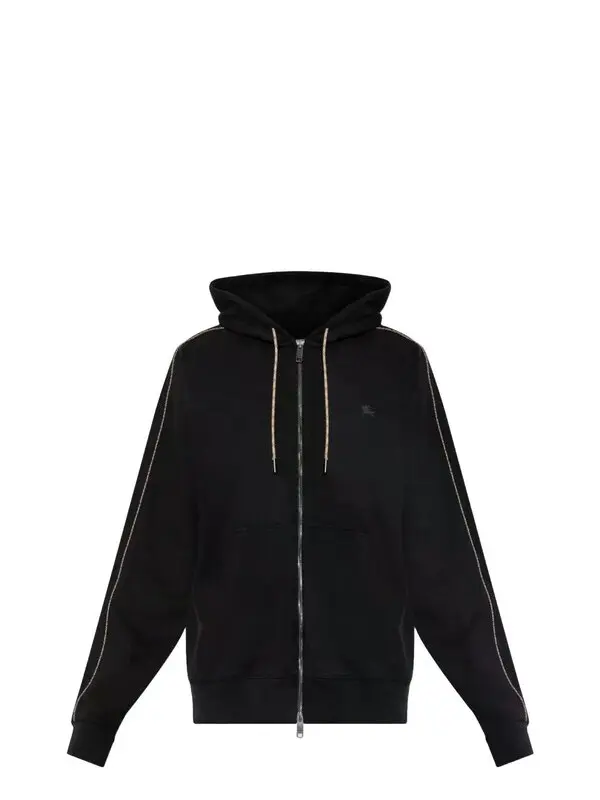 Burberry Scott Logo-embroidered Hoodie - Black