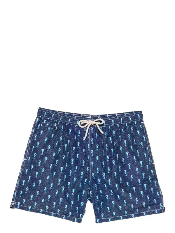 MC2 SAINT BARTH Seahorse Print Swim Shorts - Blue