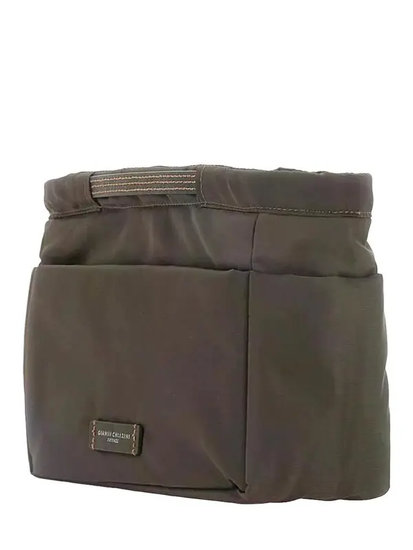 GIANNI CHIARINI Contrast Stitching Clutch Bag - Brown