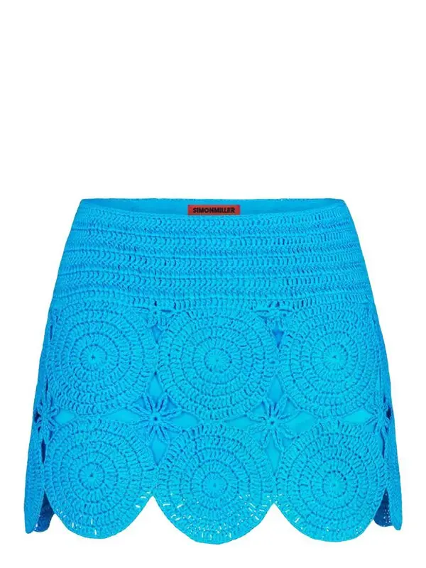 SIMONMILLER Beep Beep Crochet-knit Mini Skirt - Blue