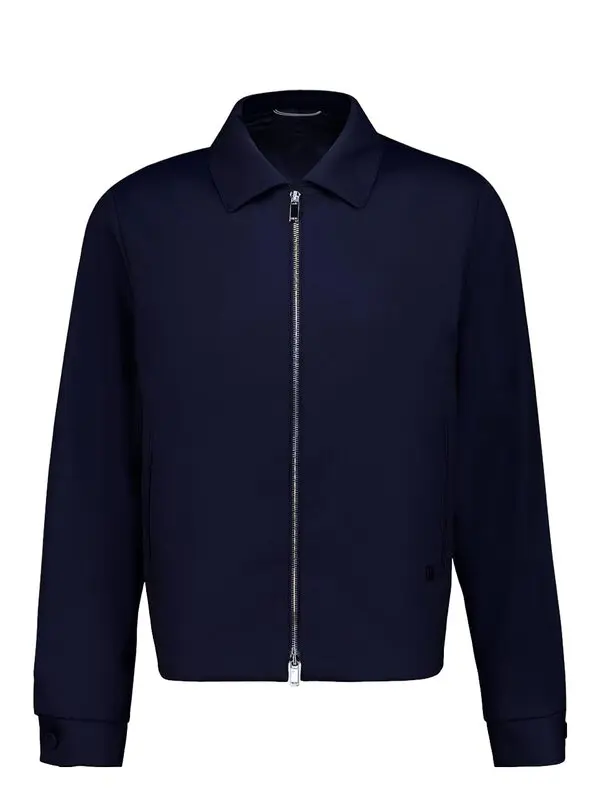 Dior Virgin Wool Zip-up Jacket - Blue