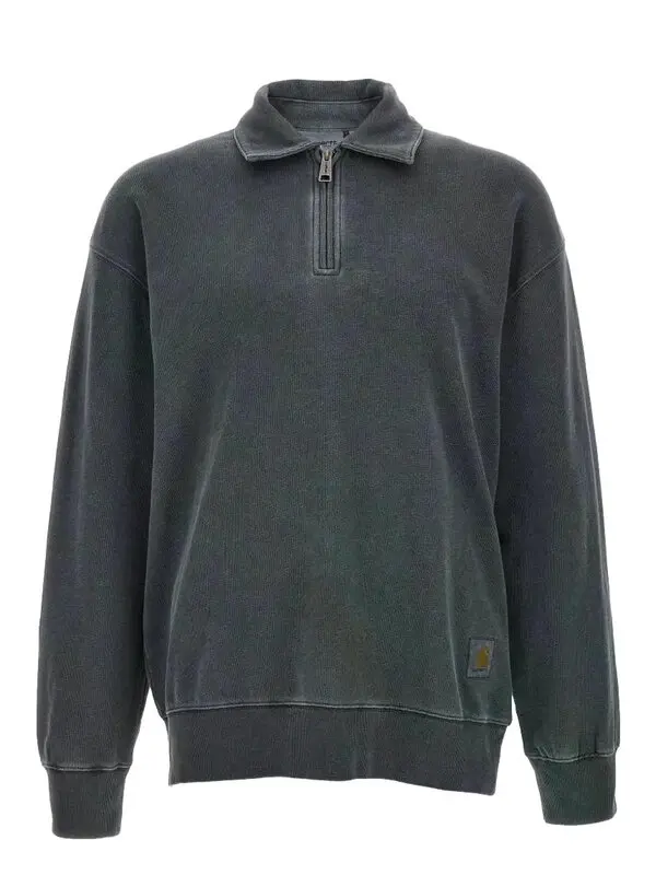 Carhartt Work In Progress Harper Garment-dyed Zip-fastening Polo Shirt - Grey