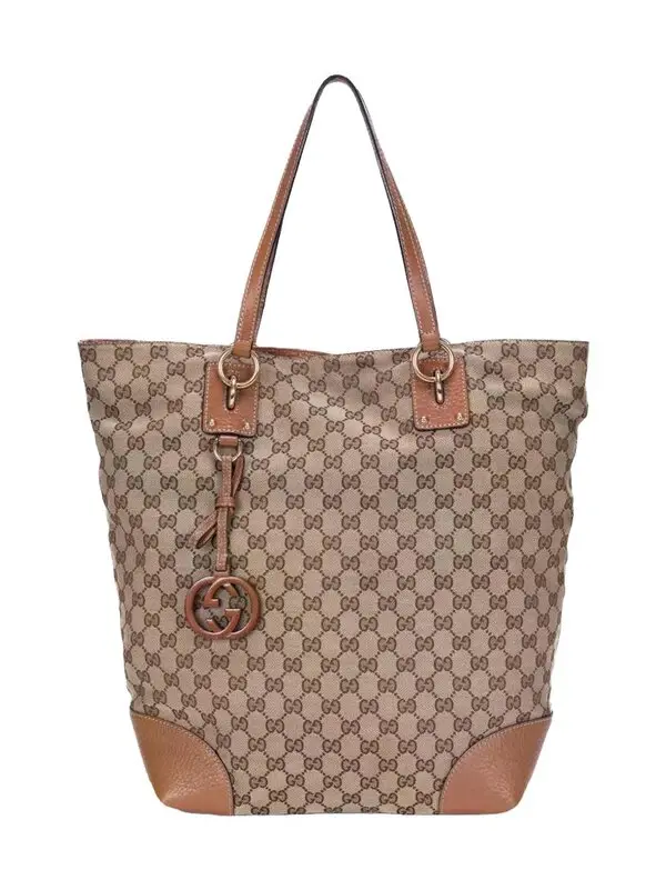 Gucci Gg Monogram Charm Tote Bag - Neutrals