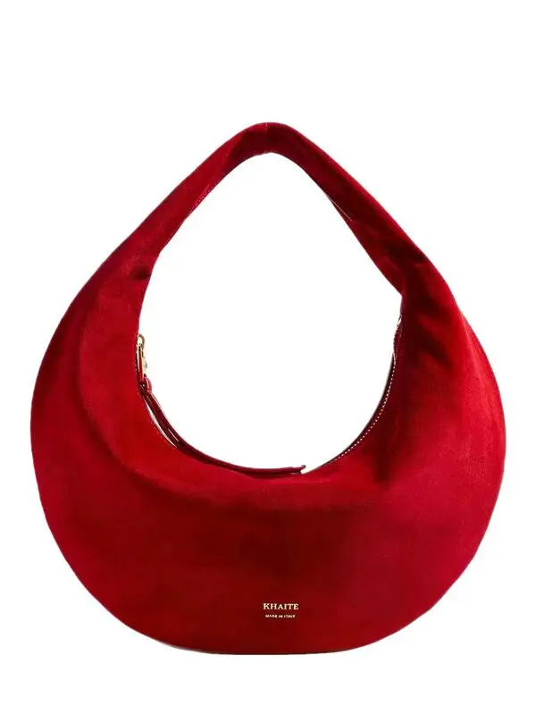 Khaite Suede Hobo Bag - Red