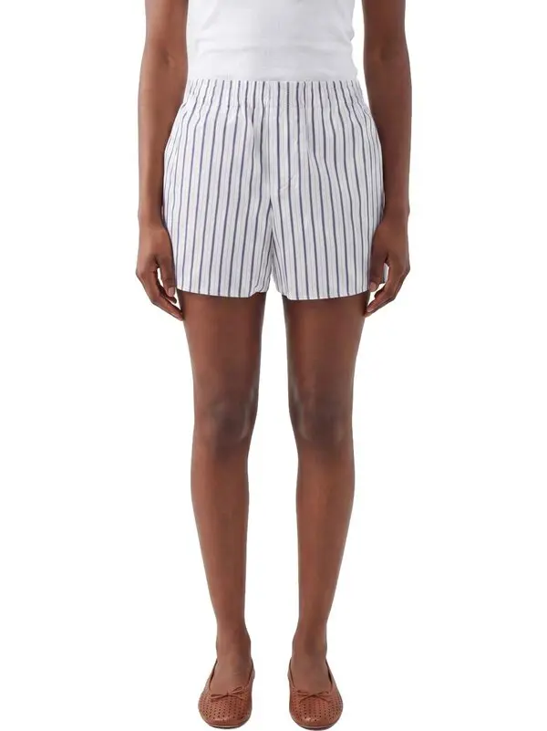 AMI Paris Striped Shorts - White