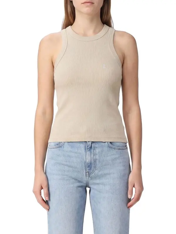 ICON DENIM LOS ANGELES Ribbed Tank Top - Beige