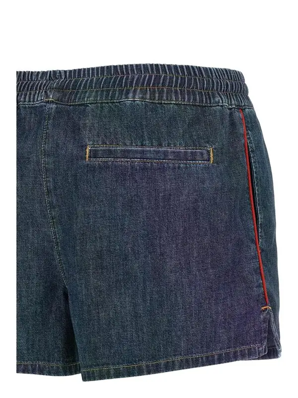 Valentino Garavani Vlogo Chambray Shorts - Blue