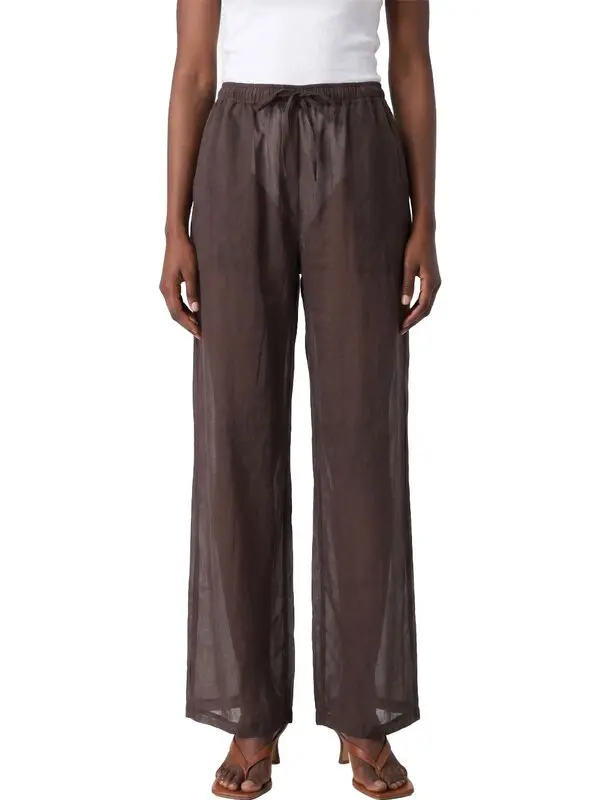 Federica Tosi Wide Leg Drawstring Trousers - Brown