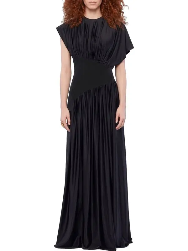 Rabanne Jersey Pleated Dress - Black