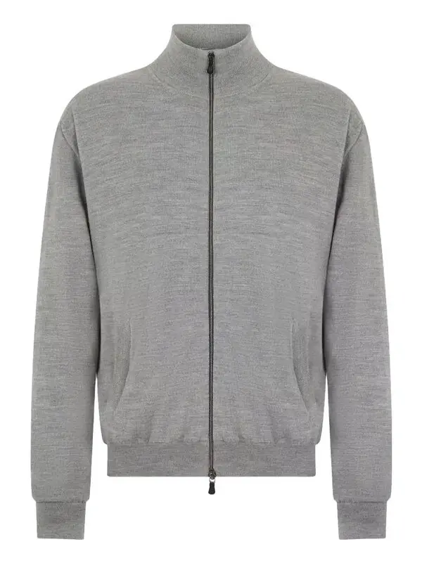 Fedeli Paros High-neck Zip-up Cardigan - Grey