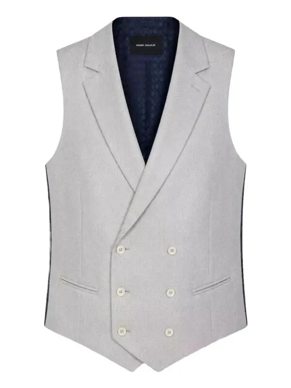 RAMON SANJURJO Double-breasted Peak-lapel Waistcoat - Grey