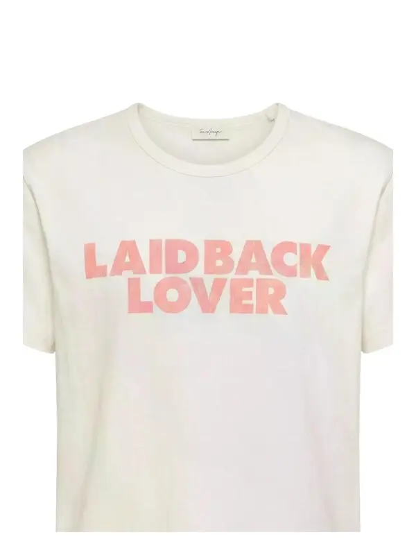 SECOND / LAYER Slogan-print Crew-neck T-shirt - Neutrals