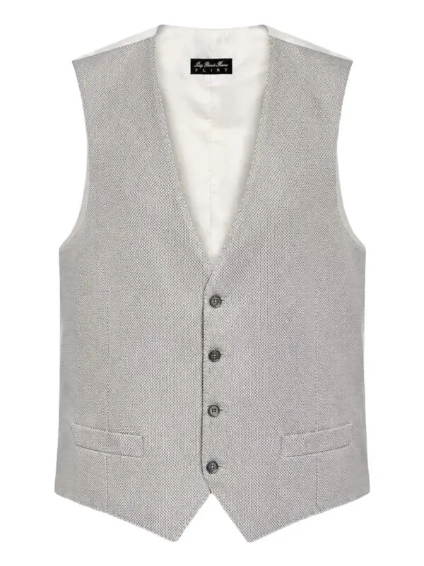 L.B.M. 1911 Textured V-neck Waistcoat - Grey