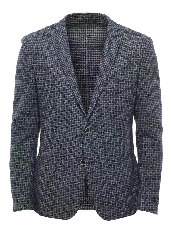 Corneliani Checked Single-breasted Blazer - Blue